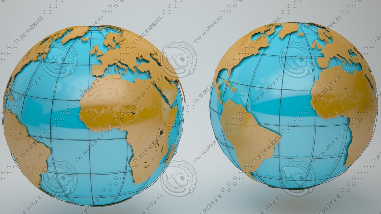 3d model globe news laser