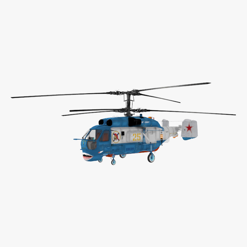 3d model kamov ka-27 military helicopter
