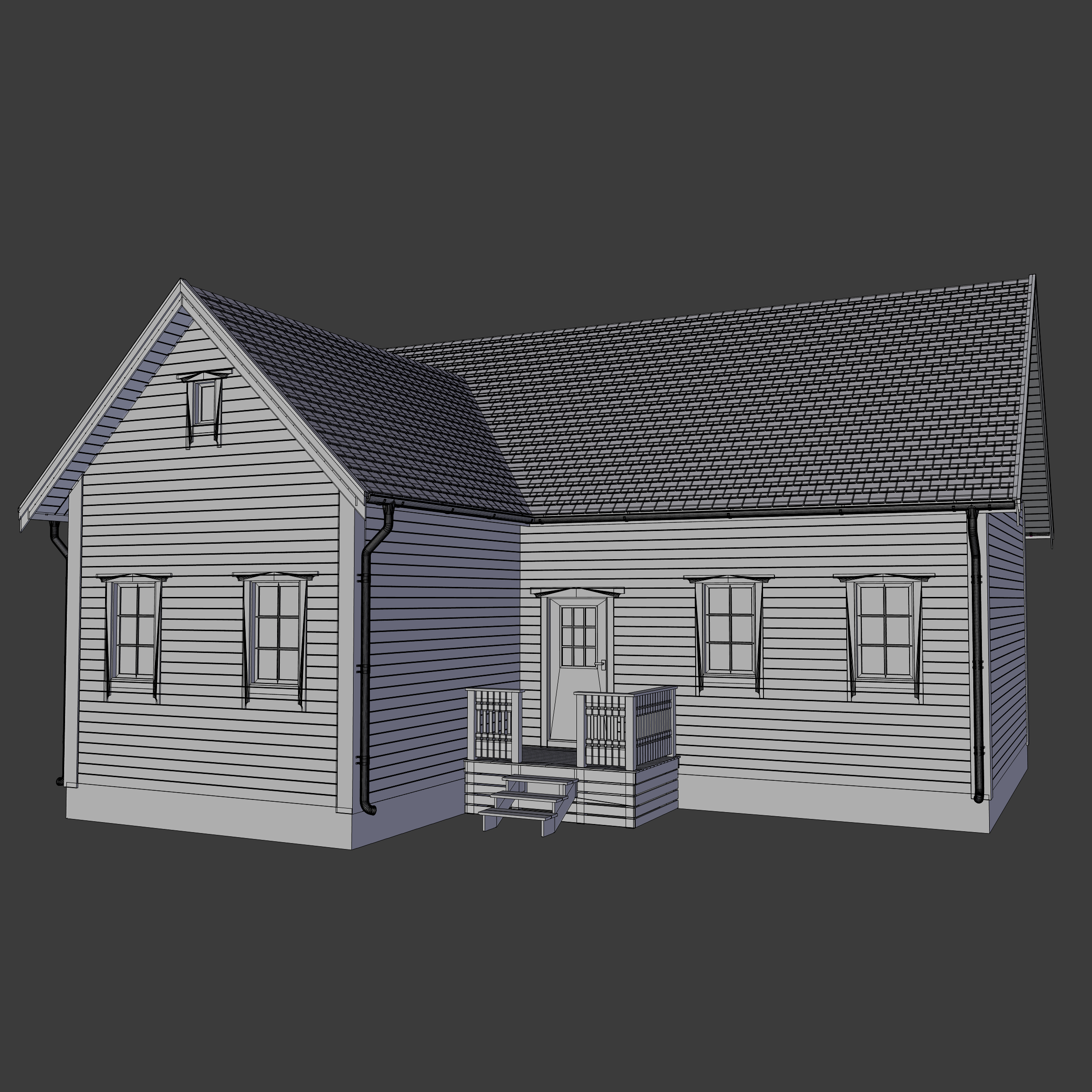 residential home exterior 3d model