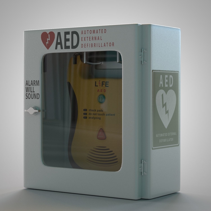 3d automated external defibrillator aed model