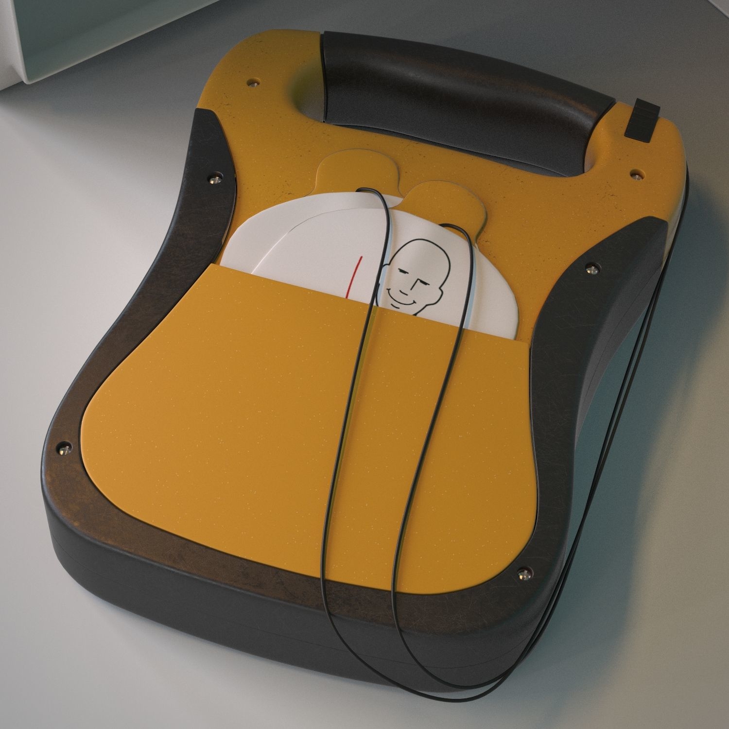 3d automated external defibrillator aed model