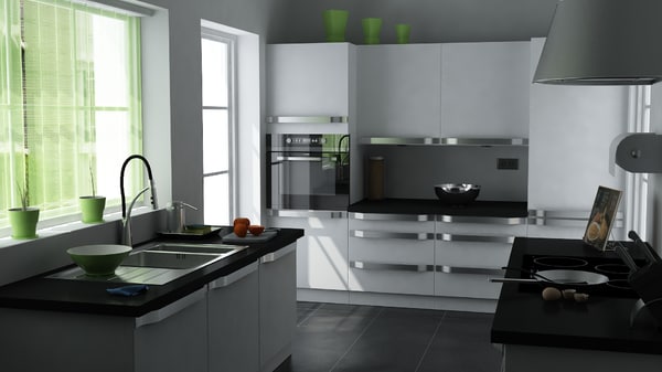 3ds max kitchen scene