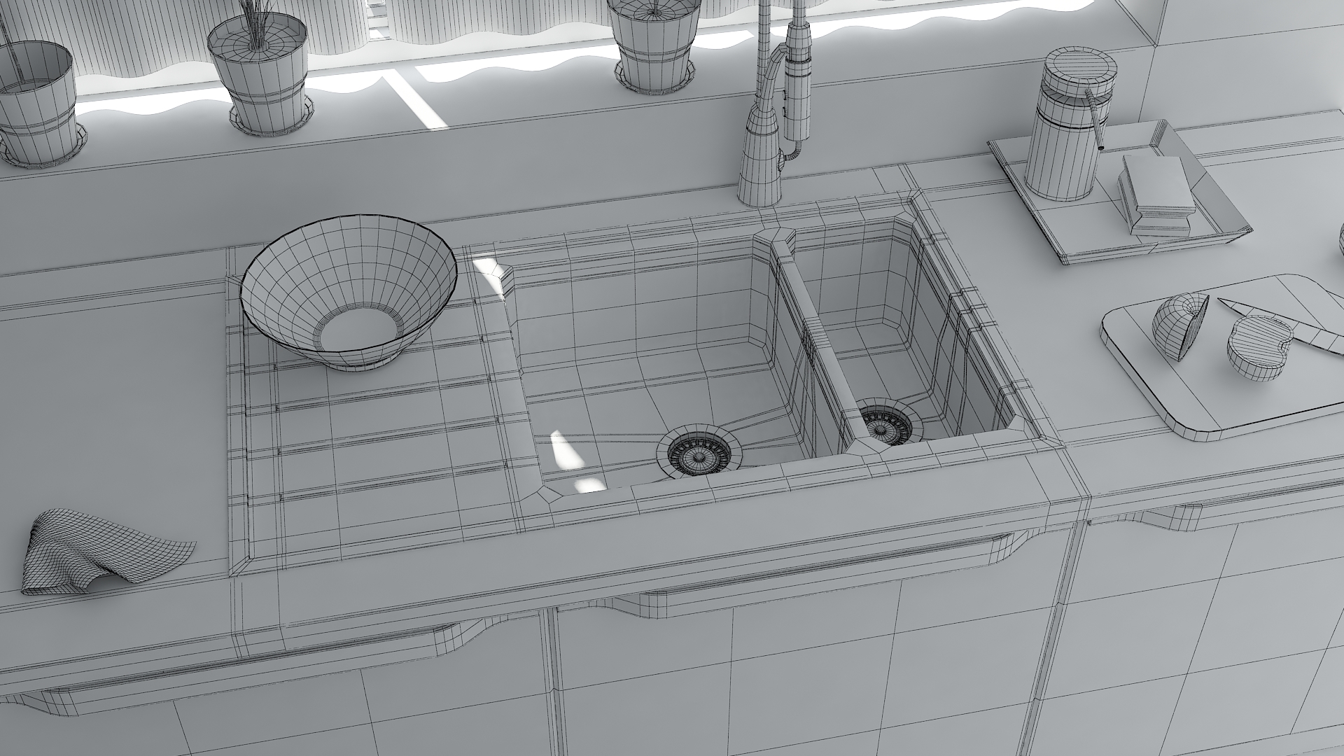 3ds max kitchen scene