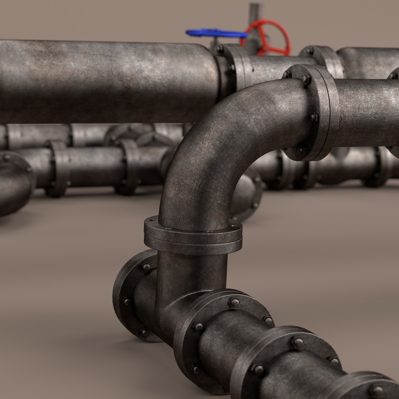 industrial pipes scene 3d model