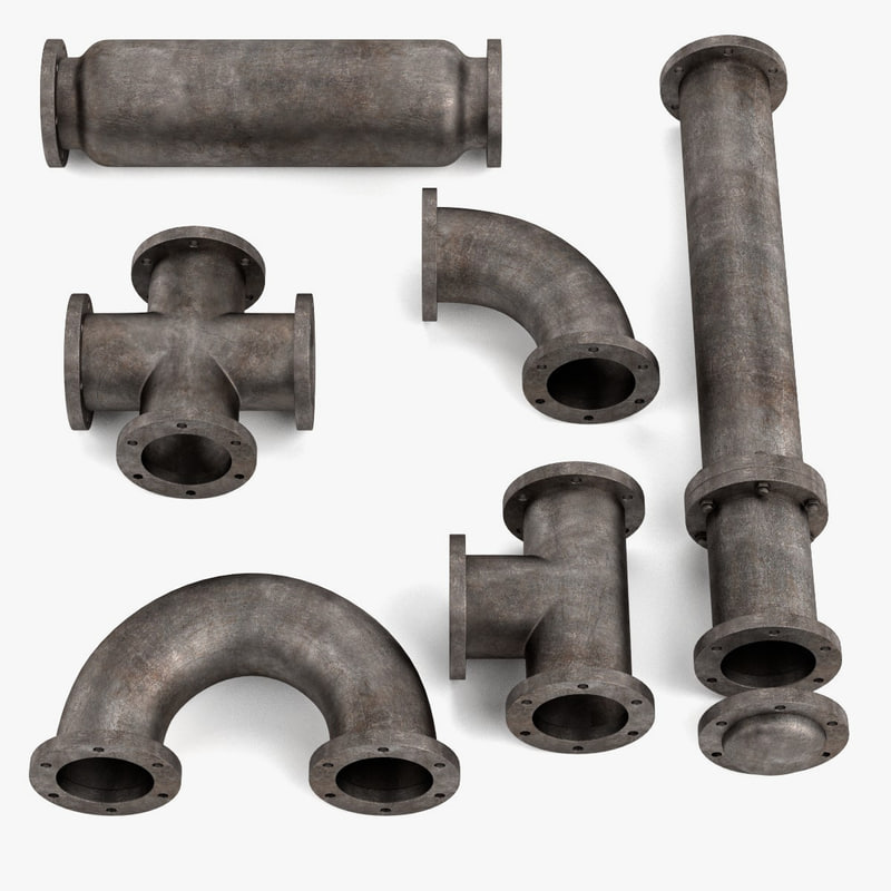 3d industrial pipes model