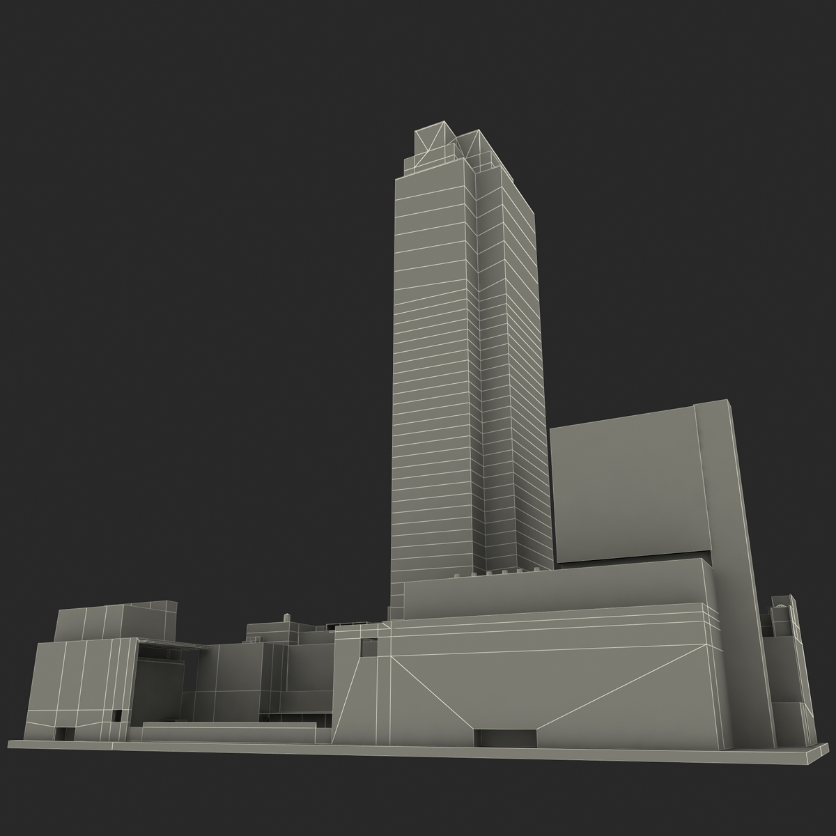 low-poly museum modern art 3d model