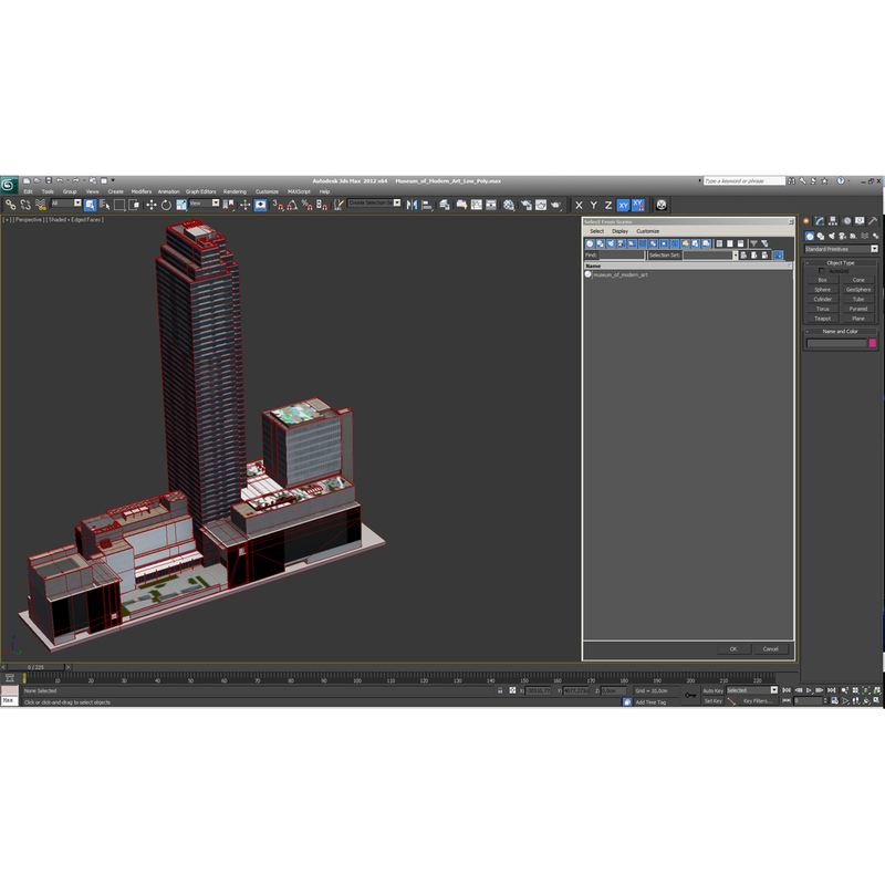 low-poly museum modern art 3d model