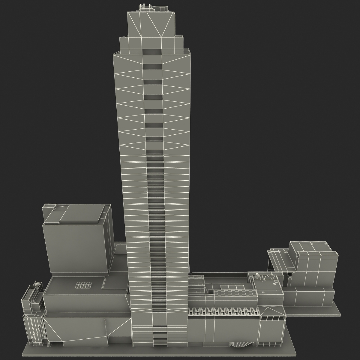 low-poly museum modern art 3d model