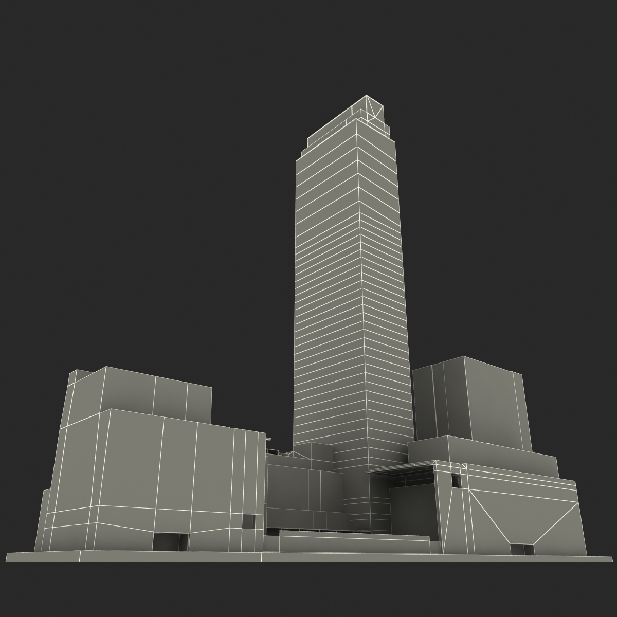 low-poly museum modern art 3d model