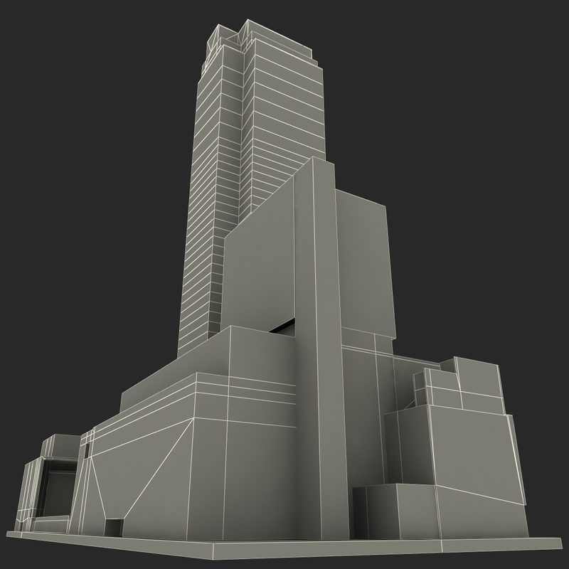 low-poly museum modern art 3d model