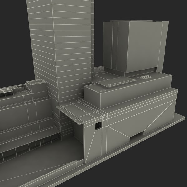 low-poly museum modern art 3d model