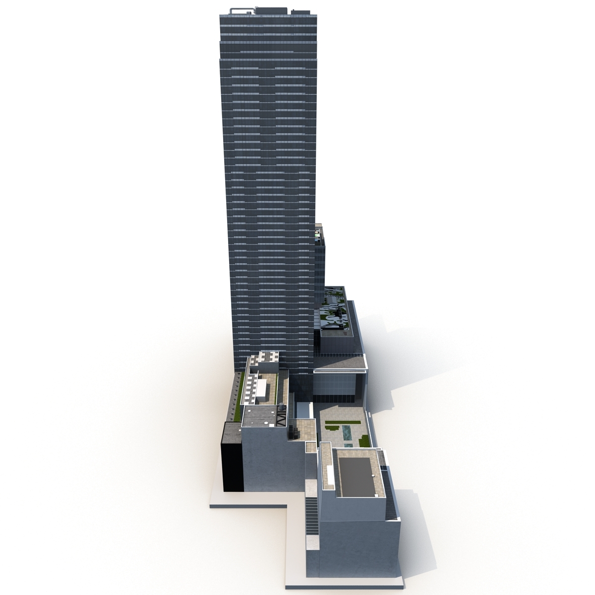 low-poly museum modern art 3d model