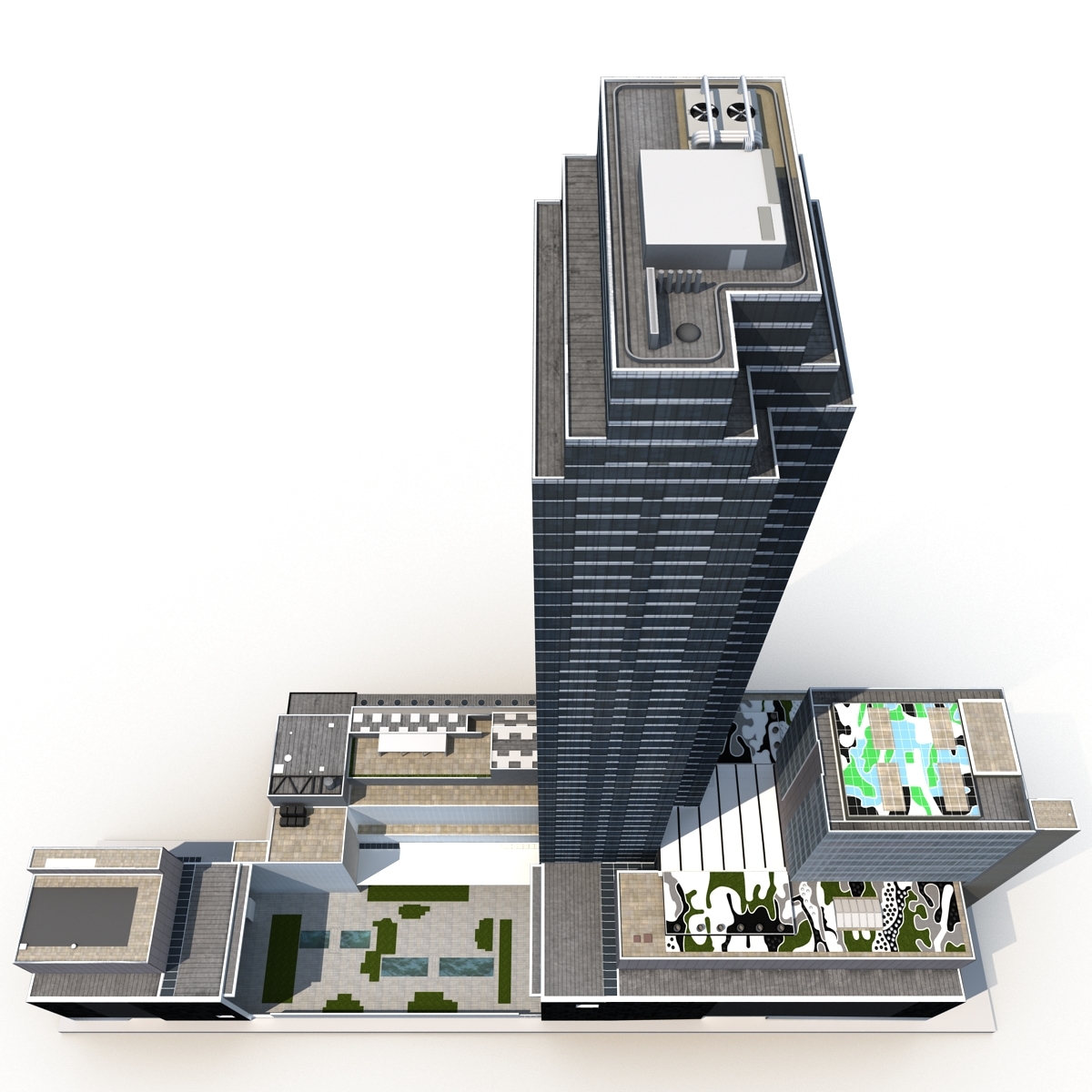 low-poly museum modern art 3d model