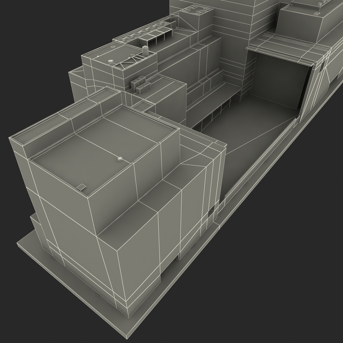 low-poly museum modern art 3d model