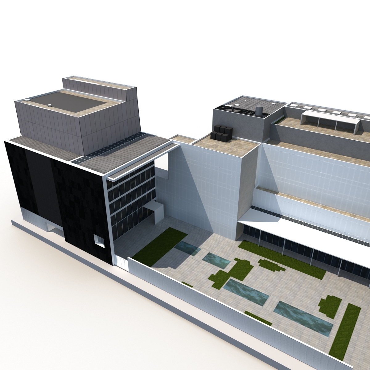 low-poly museum modern art 3d model