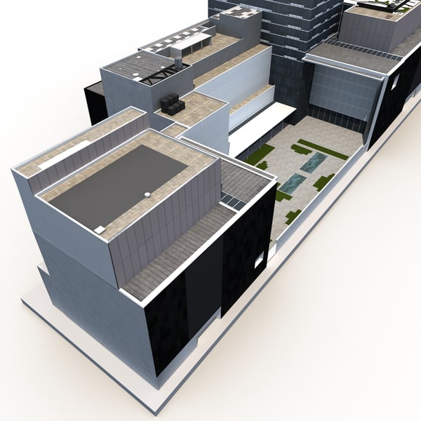 low-poly museum modern art 3d model