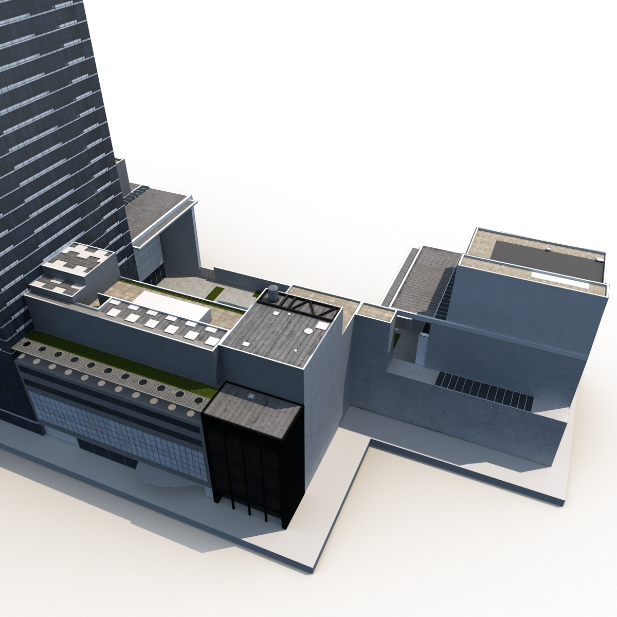 low-poly museum modern art 3d model