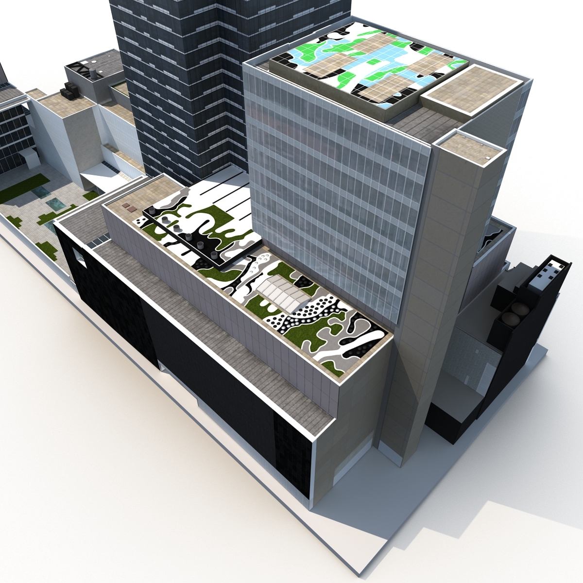 low-poly museum modern art 3d model