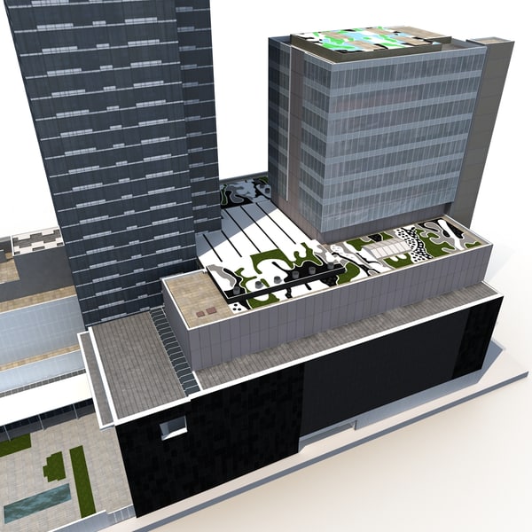 low-poly museum modern art 3d model