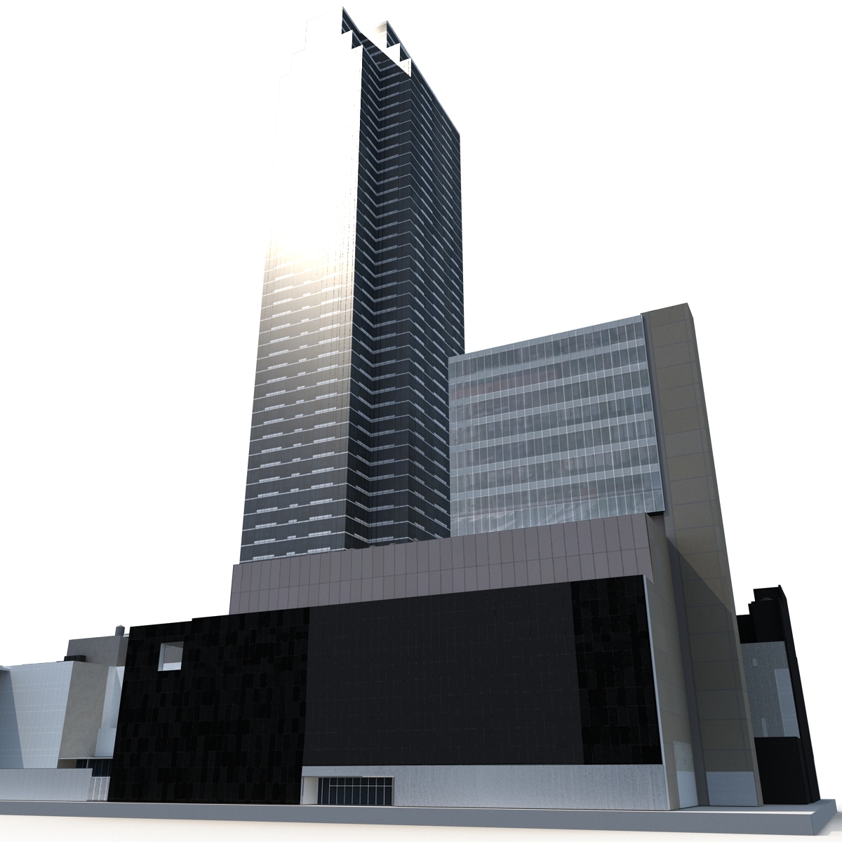 low-poly museum modern art 3d model