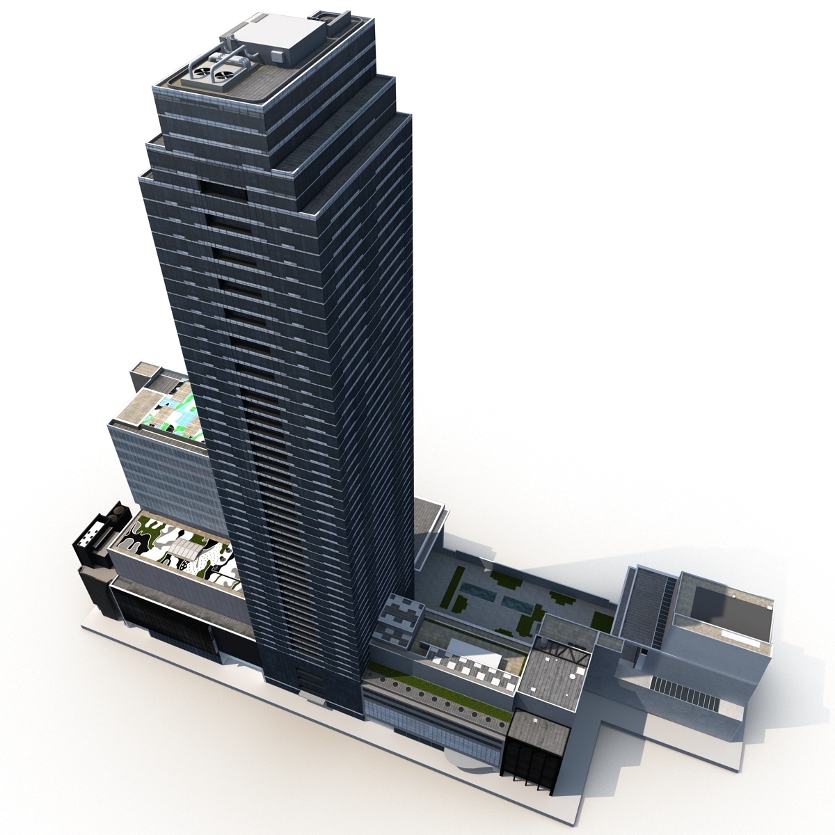 low-poly museum modern art 3d model