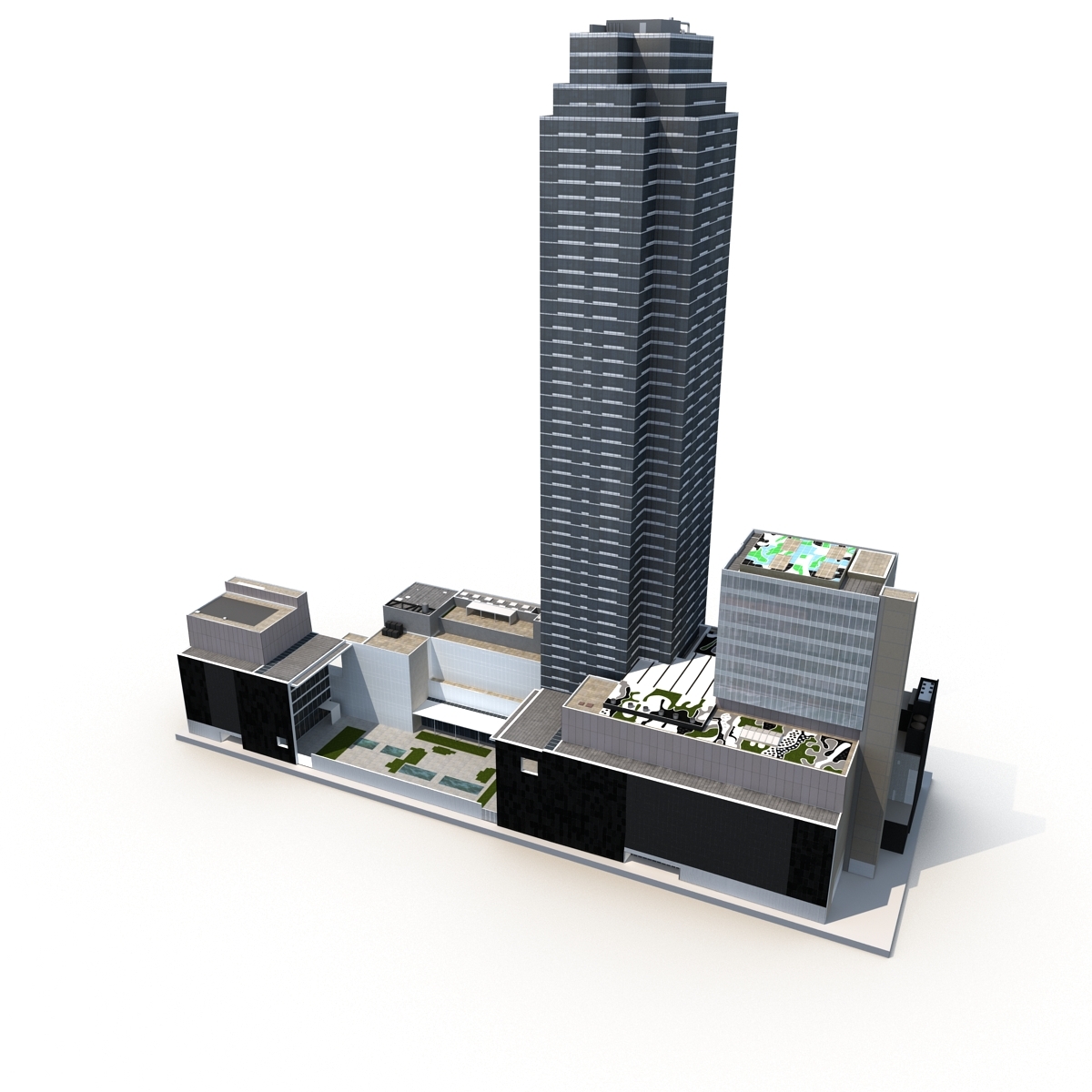 low-poly museum modern art 3d model