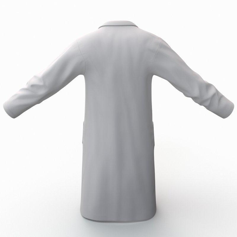 white lab coat 2 3d model