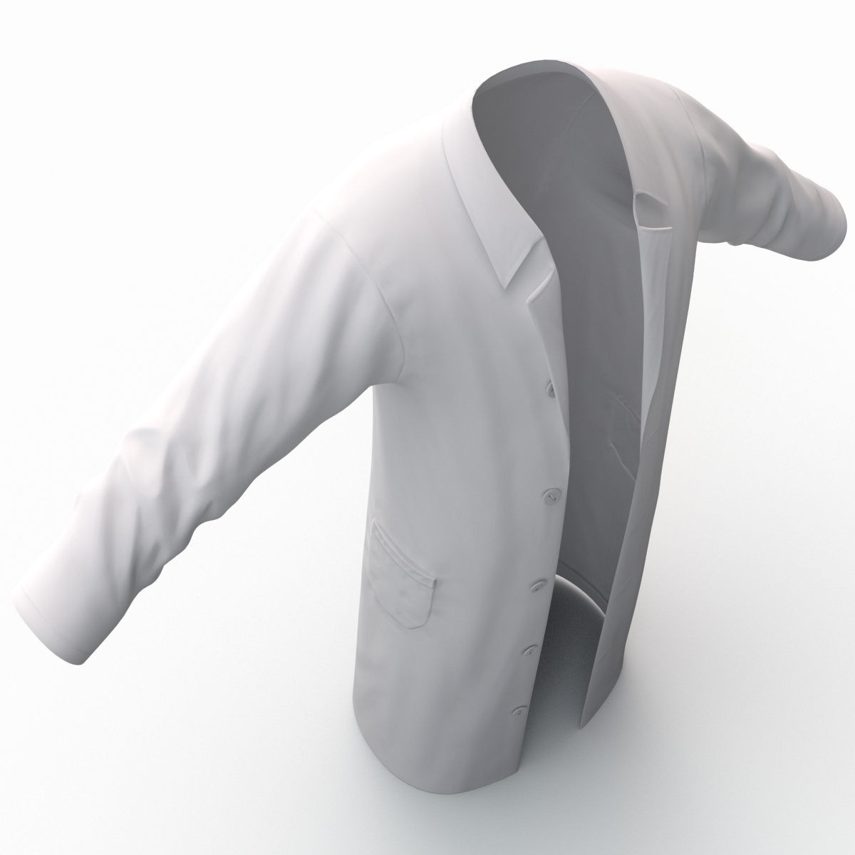 white lab coat 2 3d model