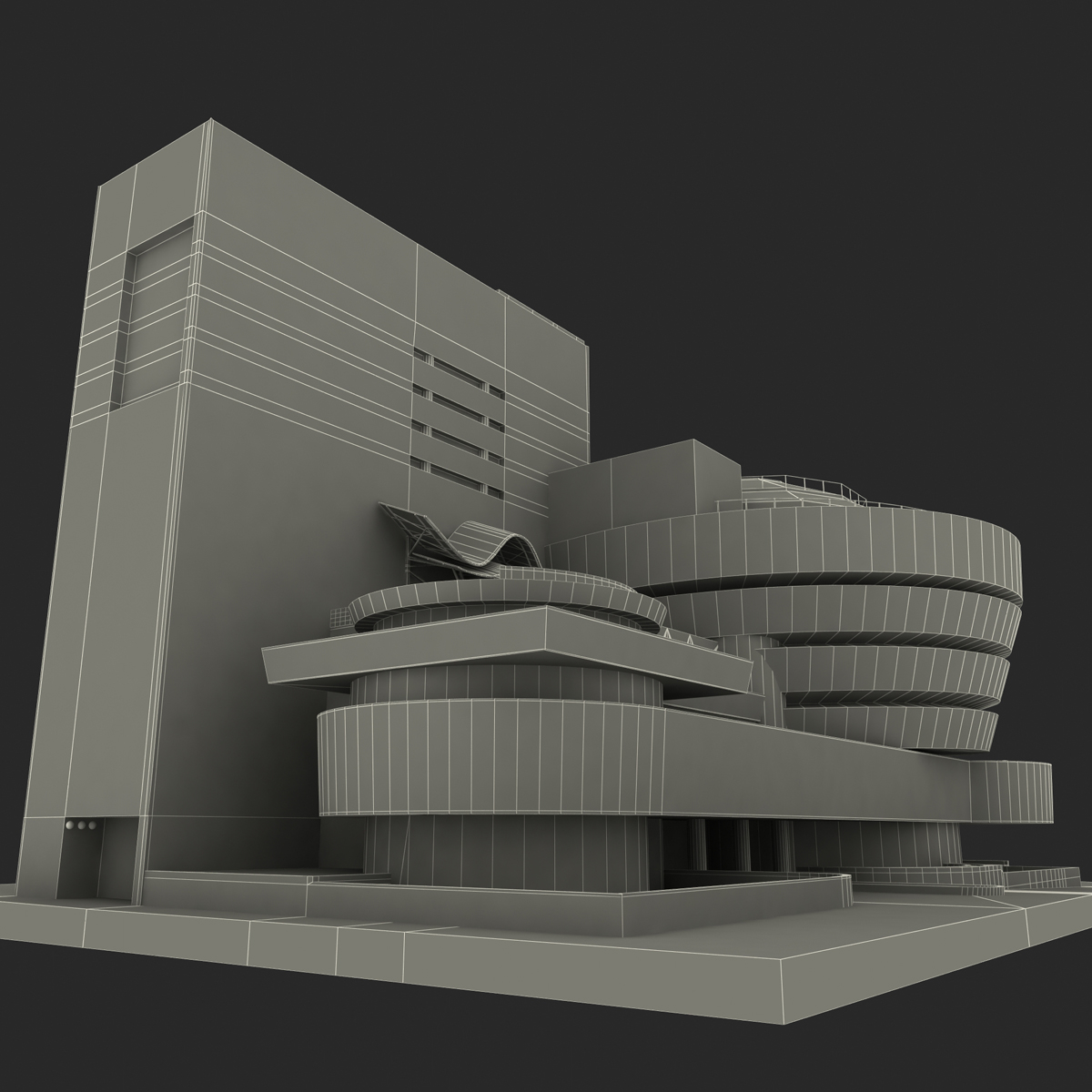3d obj low-poly solomon r guggenheim museum