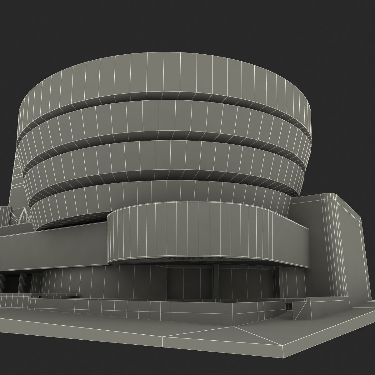 3d obj low-poly solomon r guggenheim museum