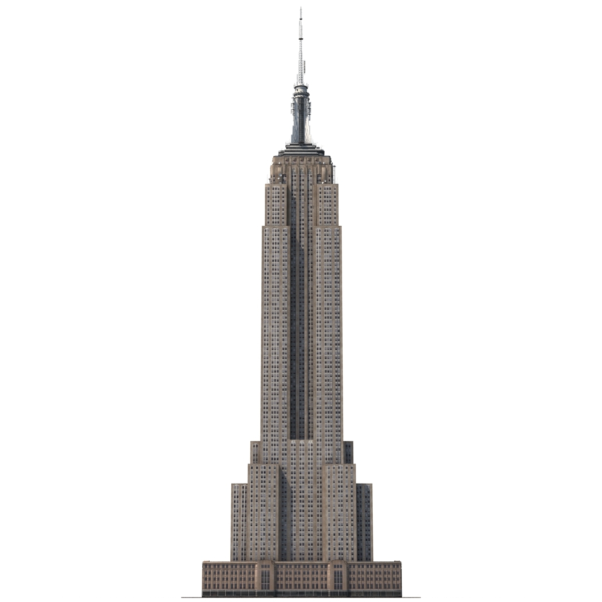 3d empire state building low-poly model