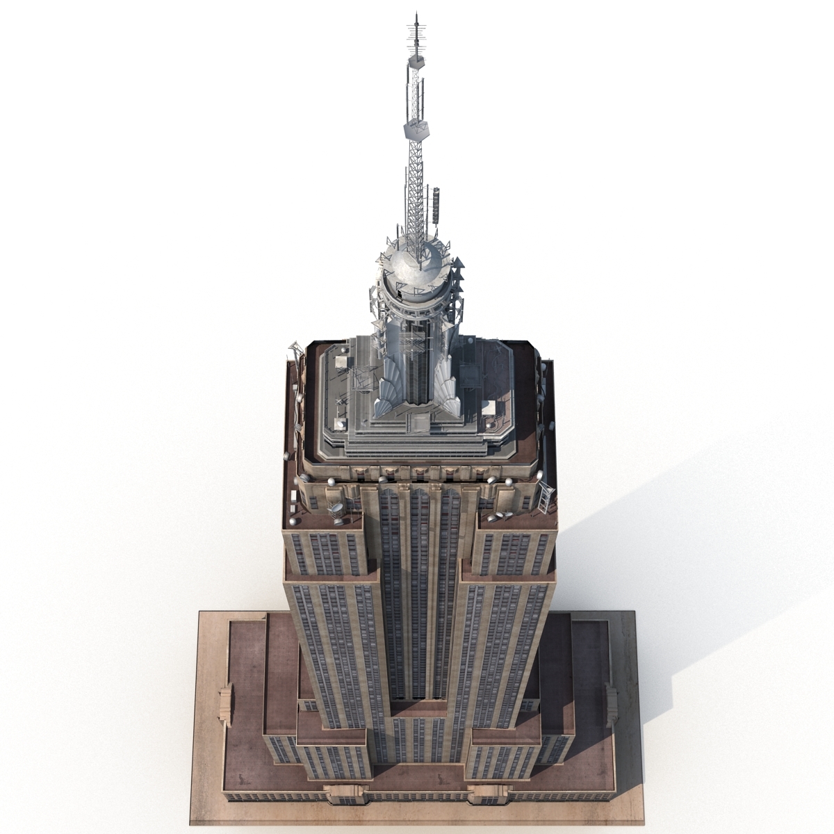 3d empire state building low-poly model