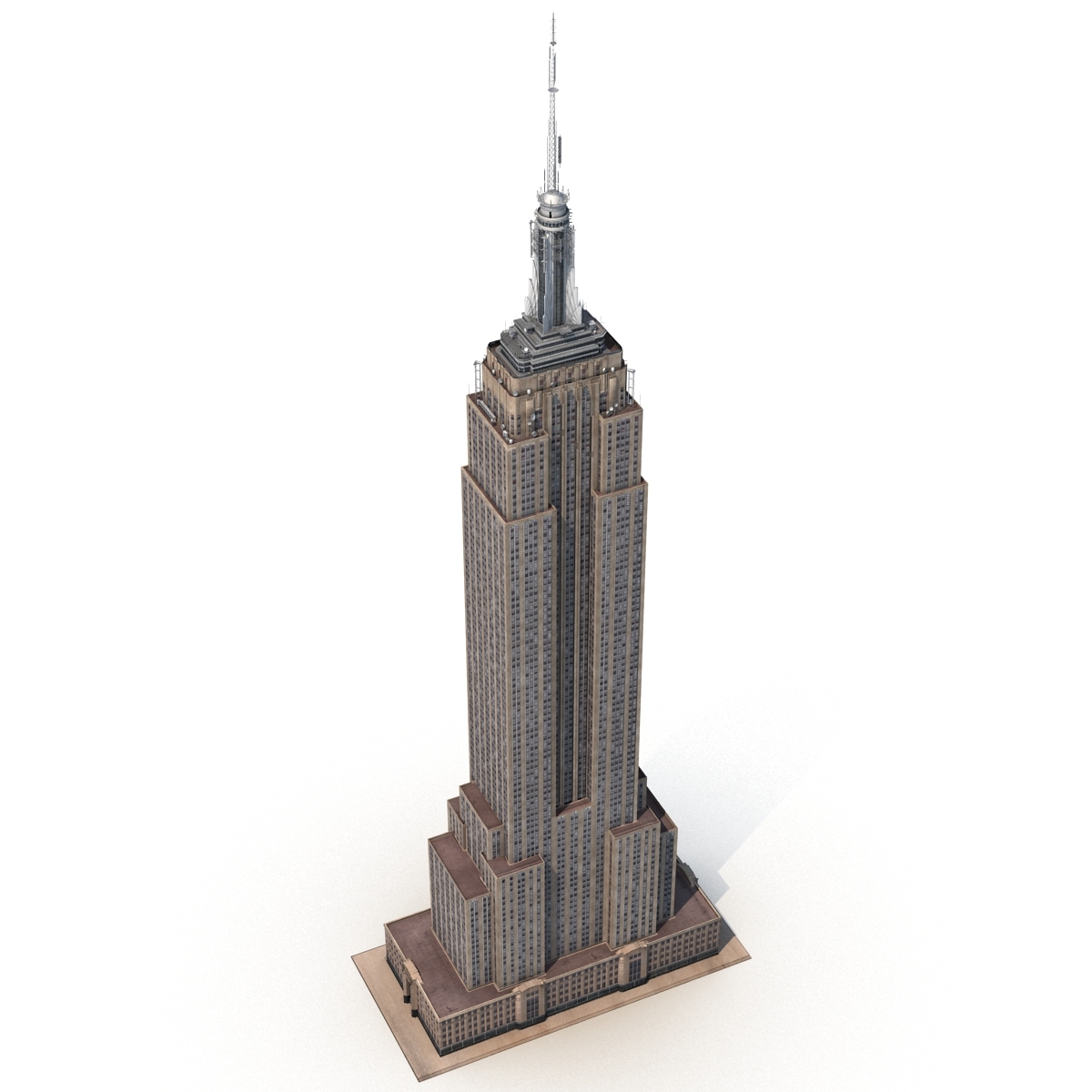 3d empire state building low-poly model