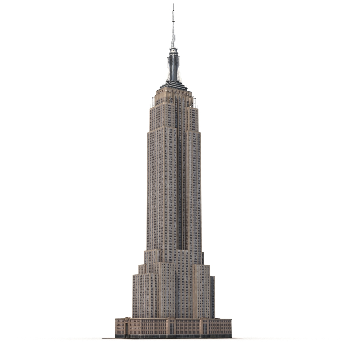 3d empire state building low-poly model