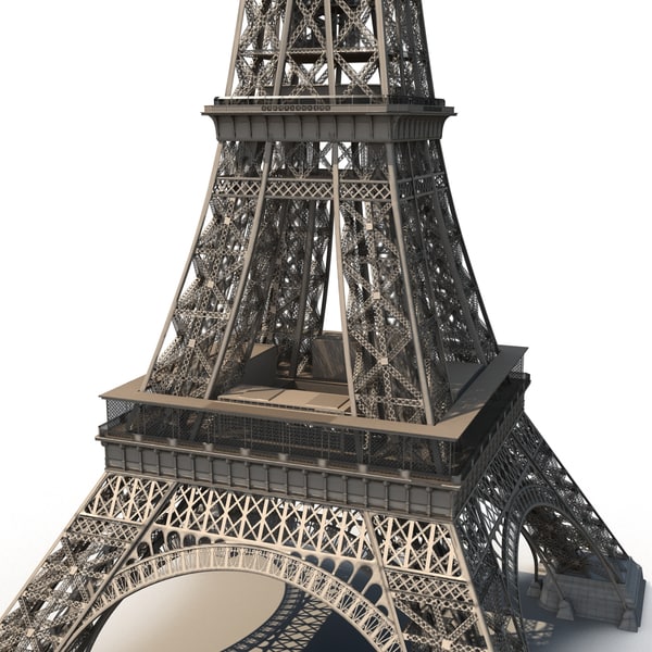 eiffel tower low-poly 3d c4d