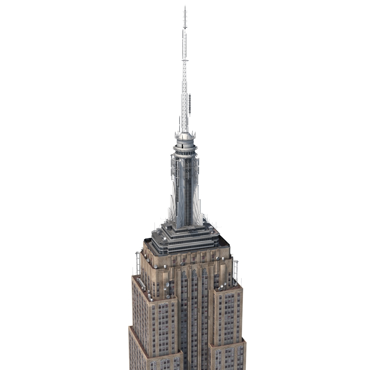3d empire state building low-poly model