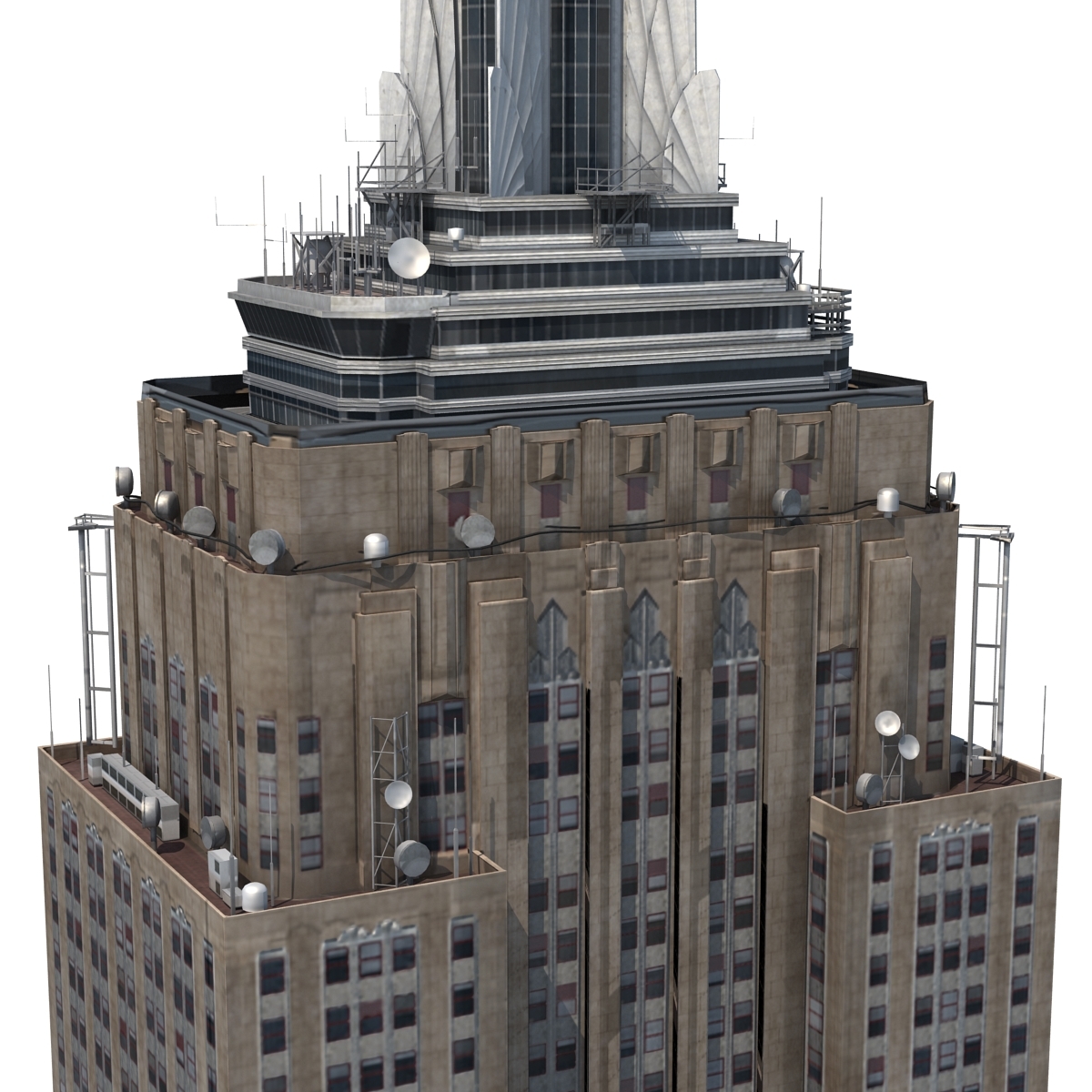 3d empire state building low-poly model