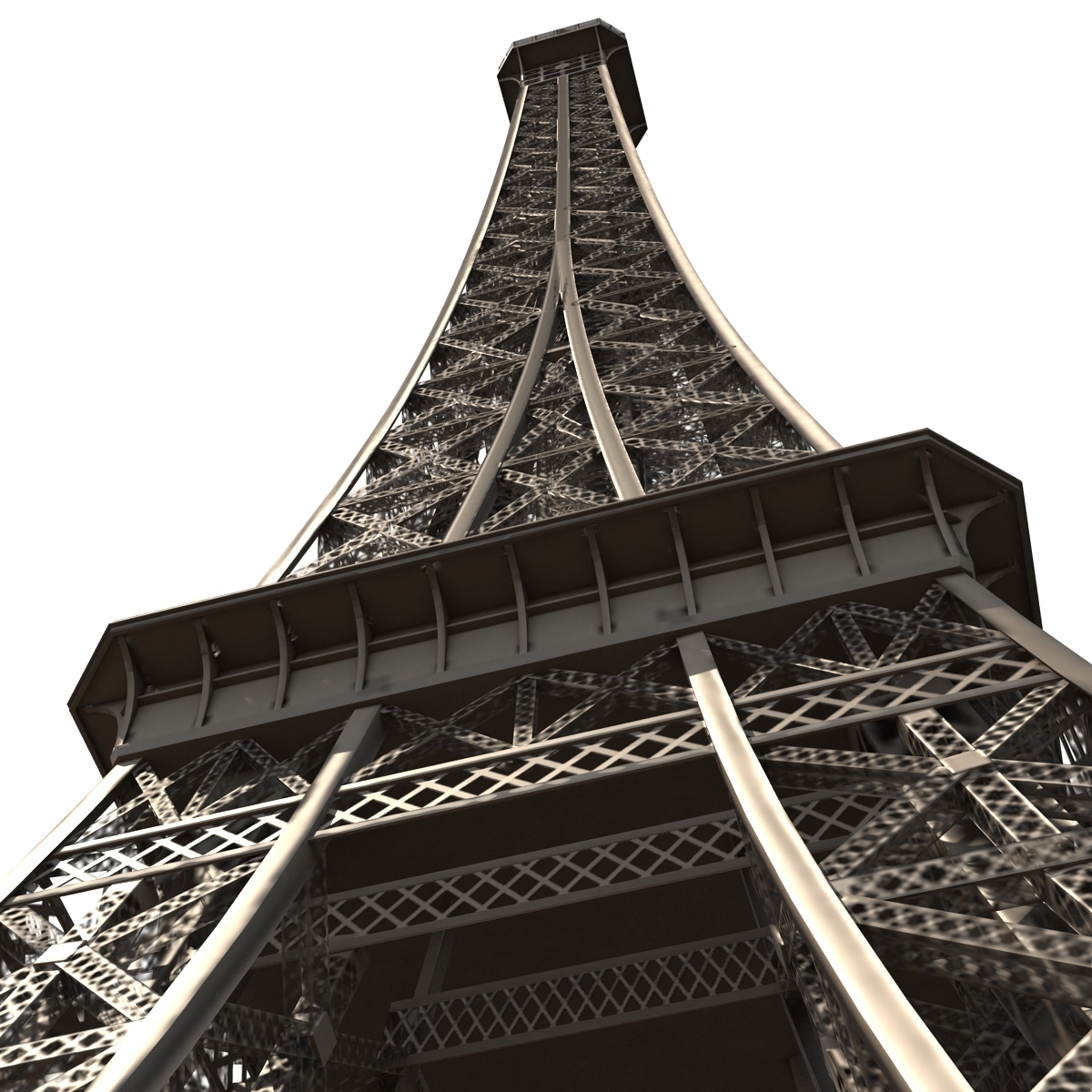 eiffel tower low-poly 3d c4d
