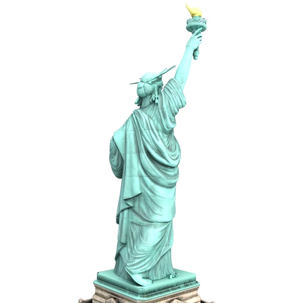 3d statue liberty low-poly model