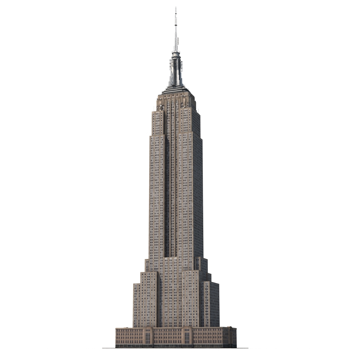 3d empire state building low-poly model
