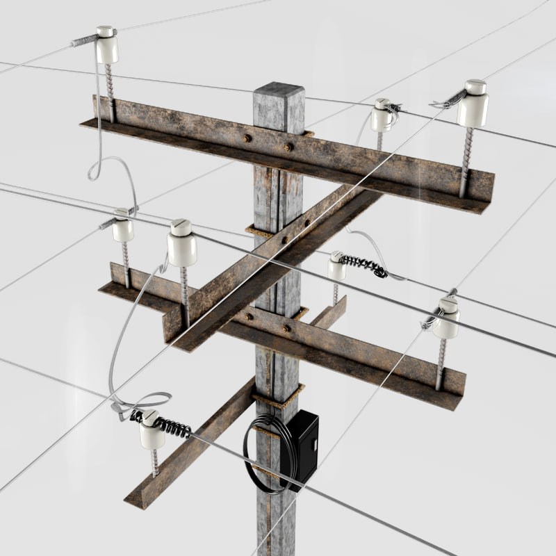 3d post power line model