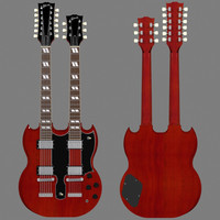gibson sg double neck 3d 3ds