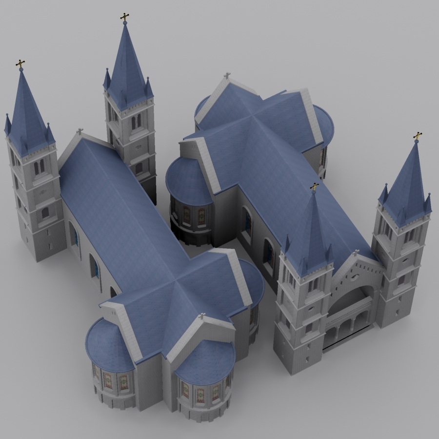 christian catholic church 3d model