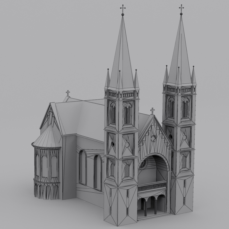 christian catholic church 3d model