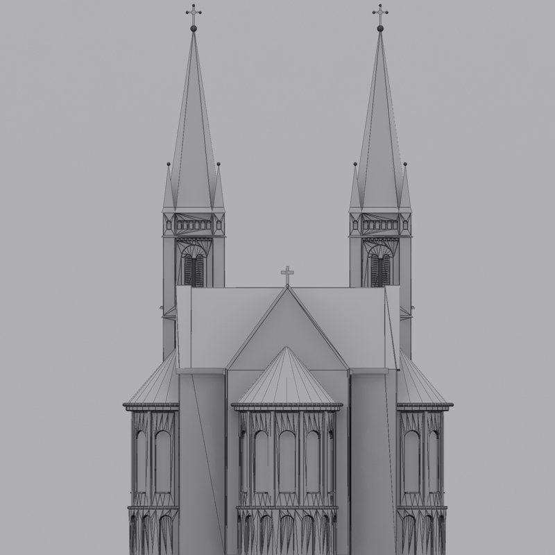 christian catholic church 3d model