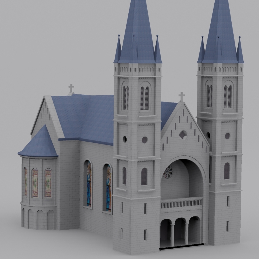 christian catholic church 3d model