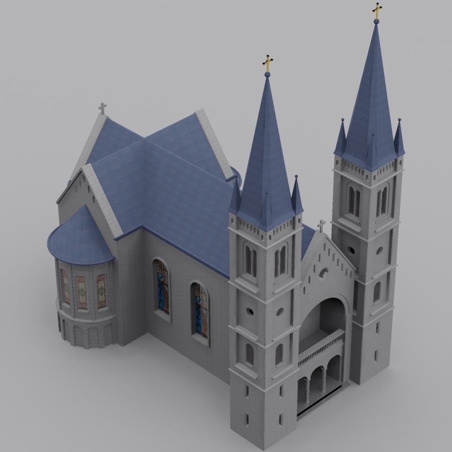 christian catholic church 3d model