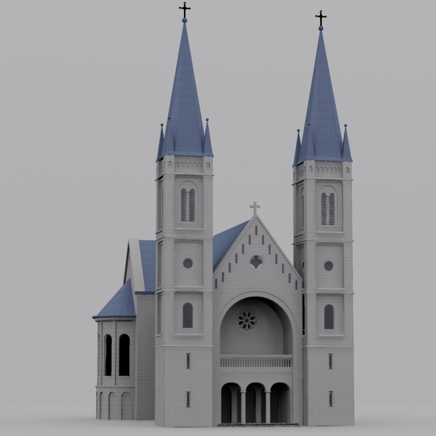 christian catholic church 3d model