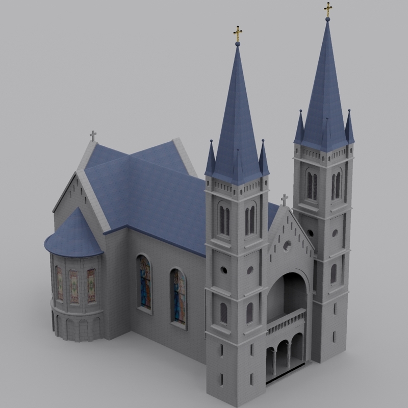 christian catholic church 3d model
