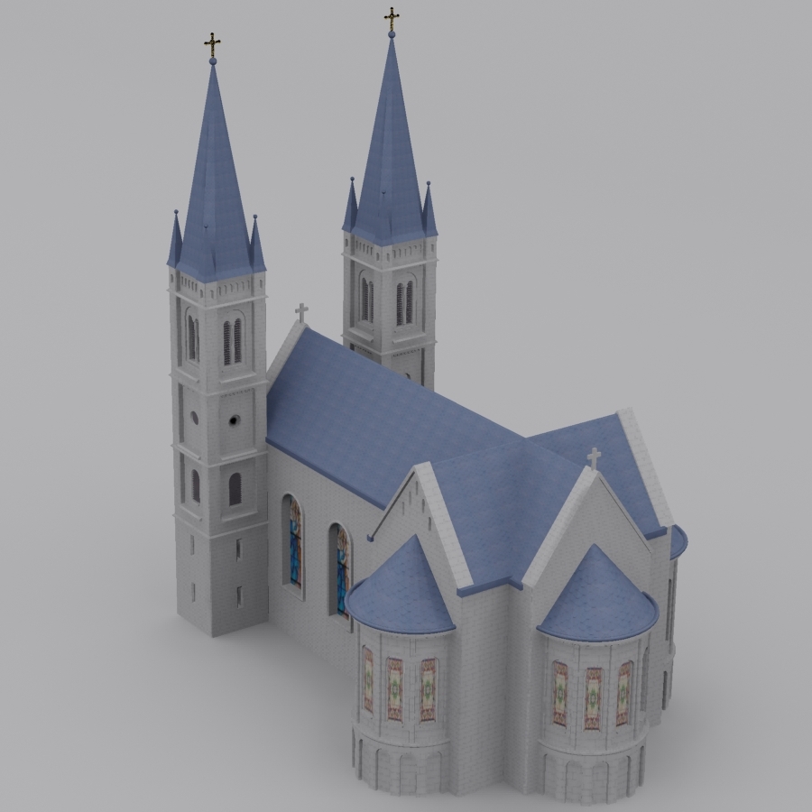 christian catholic church 3d model